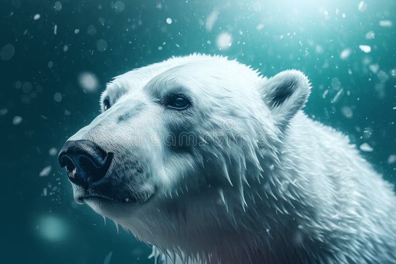 White Polar Bear Predator. Generate Ai Stock Illustration ...