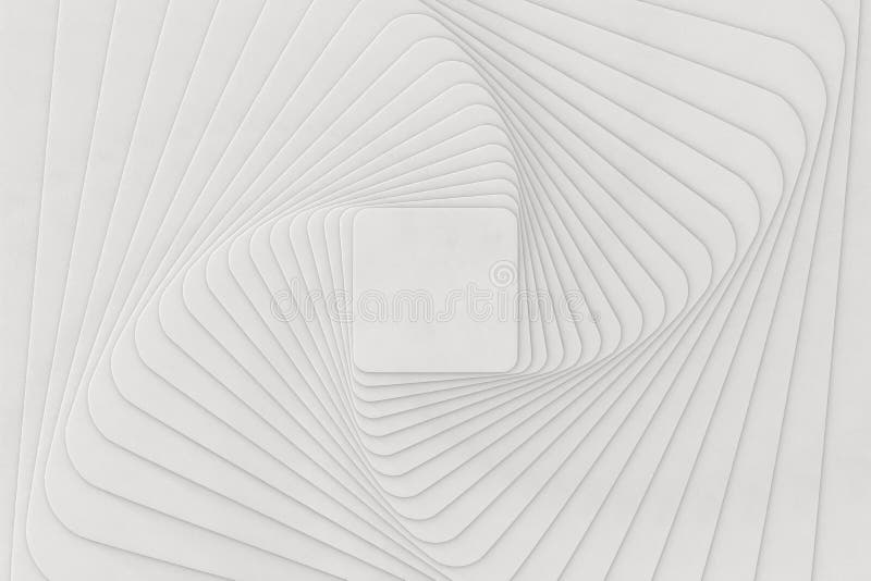 White Poligon Construction. Twisted Layers Stock Illustration ...