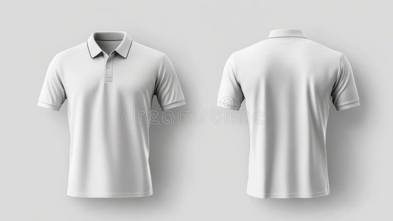 White Polo Shirt Front and Back View Generative AI Stock Illustration ...