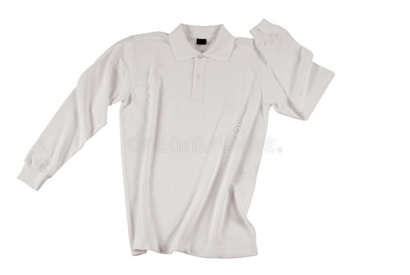 White Polo Shirt Long Sleeve Stock Image - Image of isolated, wear ...