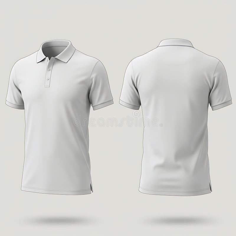 White Polo Shirt Mockup Front and Back Isolated on White Background ...