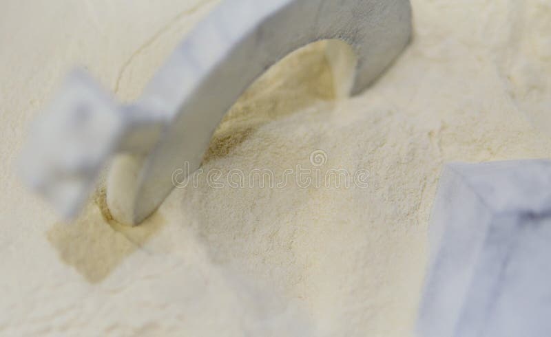 White Polyamide Powder and Object on 3D Printed from White Polyamide ...