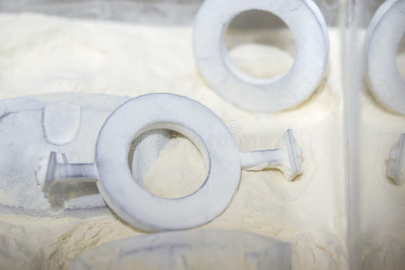 White Polyamide Powder Object on 3D Printed from White Polyamide Powder ...