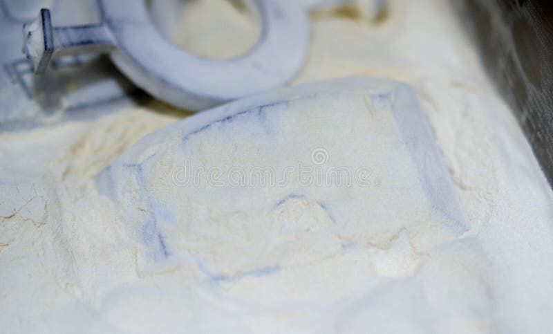 White Polyamide Powder Object on 3D Printed from White Polyamide Powder ...