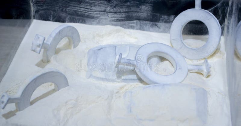 White Polyamide Powder Object on 3D Printed from White Polyamide Powder ...