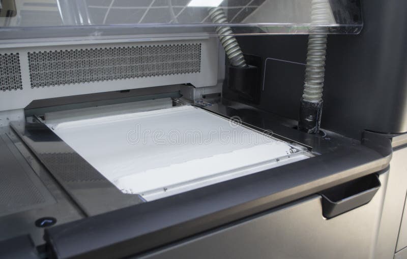 White Polyamide Powder for Printing Powder 3d Printer Close-up. Stock ...