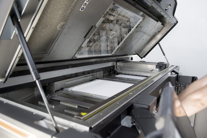 White Polyamide Powder on Working Surface of Open 3D Printer. Polyamide ...