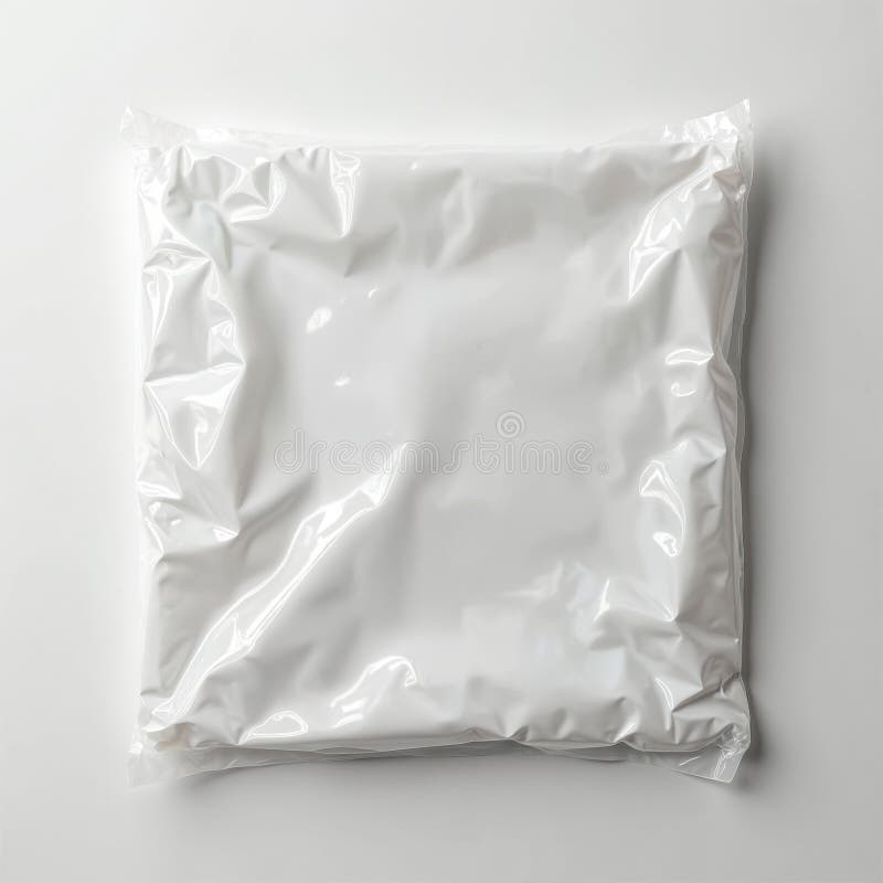 White Polyethylene Plastic Bag with Wrapping Effect. Mockup of ...