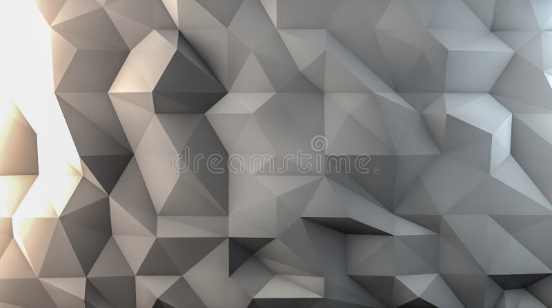 White Polygon Abstract Triangulated Background, Vector Illustration ...