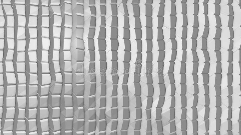 White Polygonal Geometric Surface. Computer Generated Seamless Loop ...