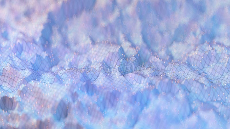 White Polygonal Landscape with Connecting Hard Lines 3D Render ...