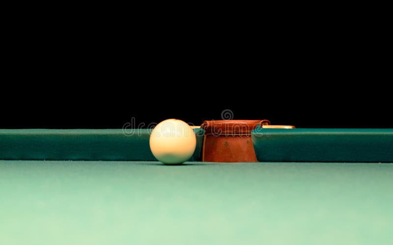 White Pool Ball on Billiard Table Near the Hole Stock Image - Image of ...