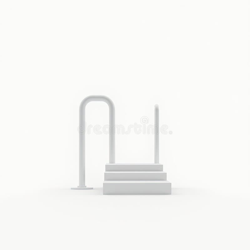 White Pool Ladder with Handrails. Stock Illustration - Illustration of ...