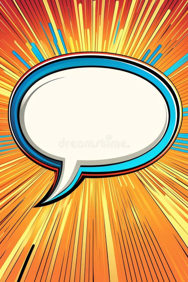 A White Pop Art Speech Bubble in Retro Comic Style with Space To Write ...