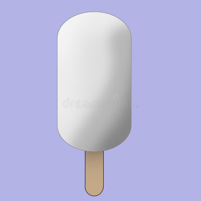White Popsicle Ice Cream On Colorful Pastel Pink Purple Background