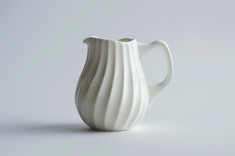 White Porcelain Milk Jug Standing on White Background Stock Image ...