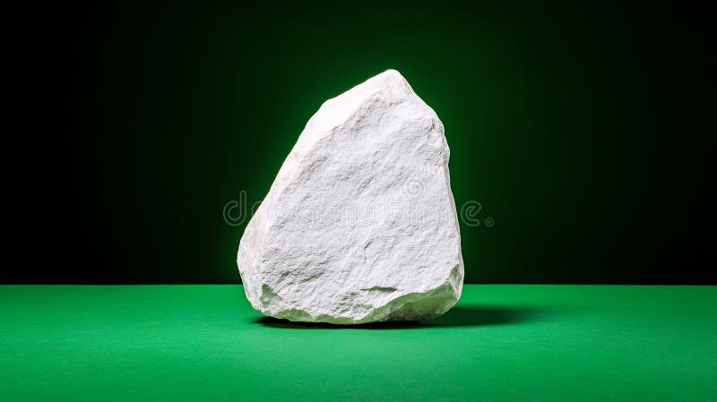 White Porous Rock on Green Background Dramatic Lighting Studio Shot ...