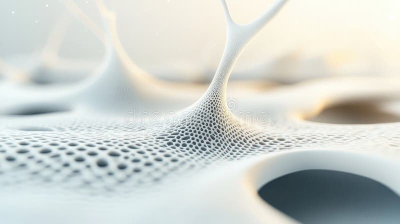 White Porous Surface Abstract Concept. Light Shines on an Intricate ...