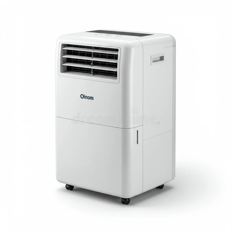 White Portable Air Conditioner with a Rectangular Design, Featuring ...