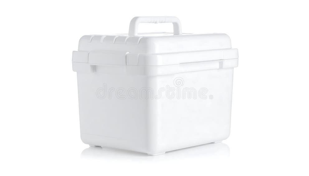 Modern White Portable Cooler Box with Sturdy Handle, Perfect for ...