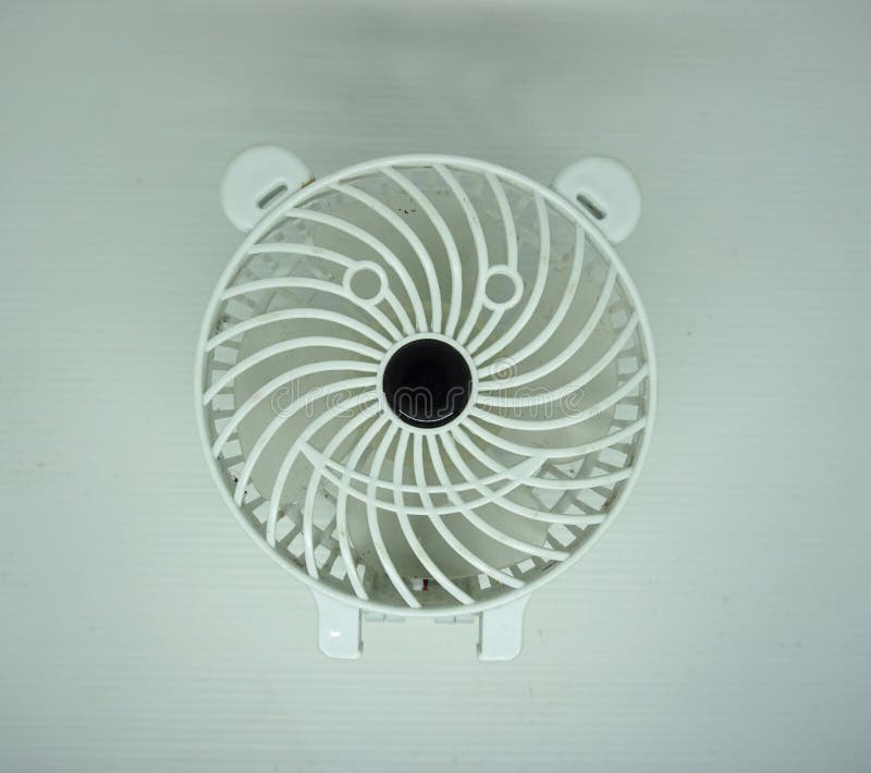 White Portable Fan in a Folded Position Stock Image - Image of position ...