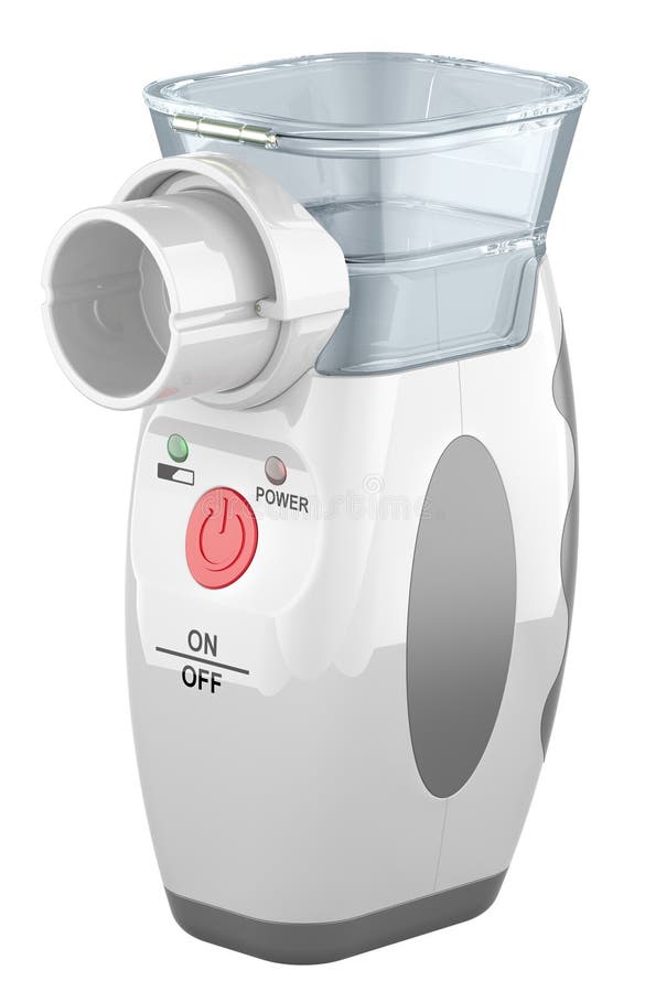 White Portable Nebulizer. Handheld Personal Steam Inhaler Stock ...