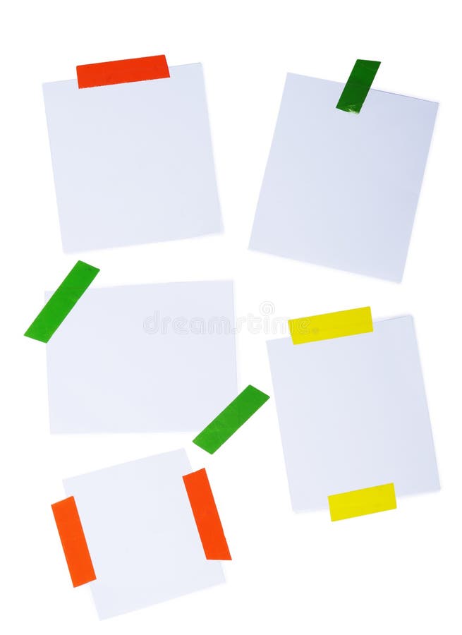 White Post it Isolated on a White Stock Photo - Image of paperclip ...