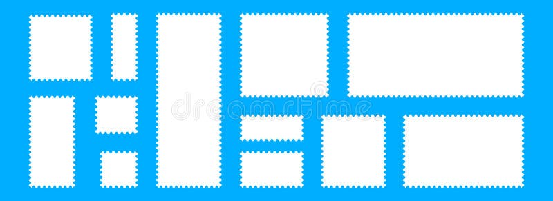 White Postage Stamp Set. Poststamp Frames or Borders Stock Vector ...