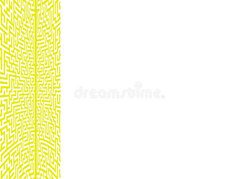 White Postcard with Mustard Yellow Labyrinth Stock Illustration ...