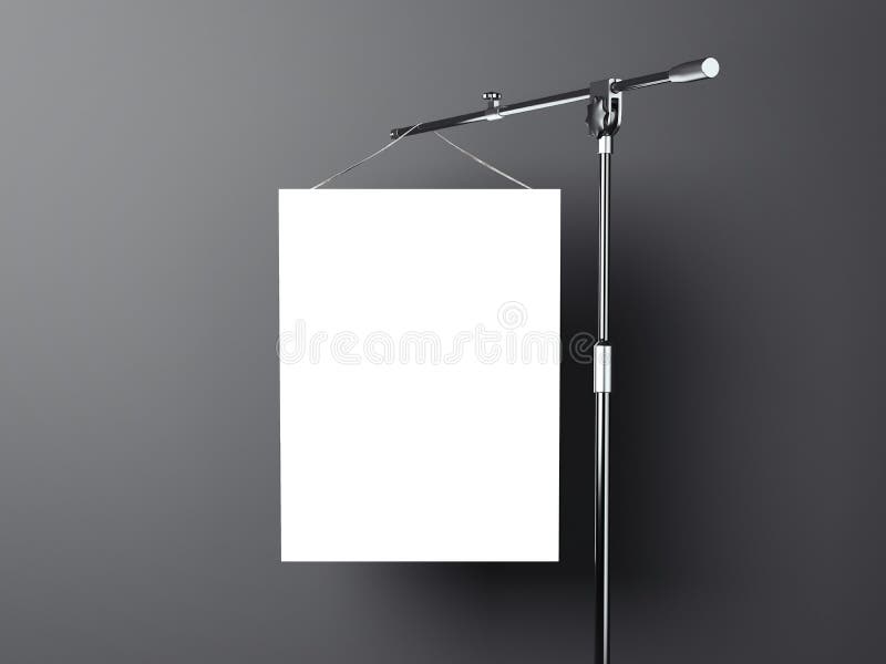 White Poster Hanging. 3d Rendering Stock Illustration - Illustration of ...