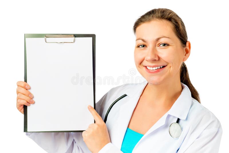 White Poster for Records and Health Worker Stock Image - Image of ...