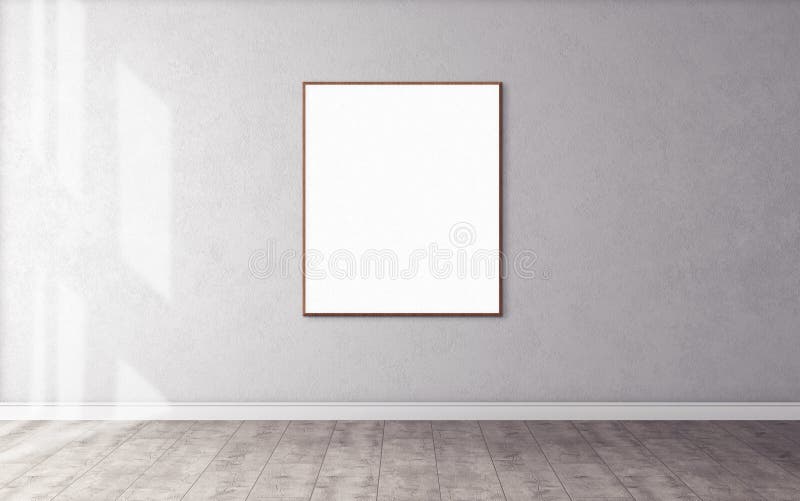 White Poster on Wall for You Design. Layout Mockup. Stock Illustration ...