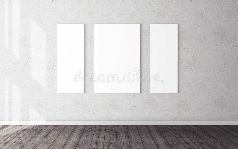 White Poster on Wall for You Design. Layout Mockup. Stock Illustration ...