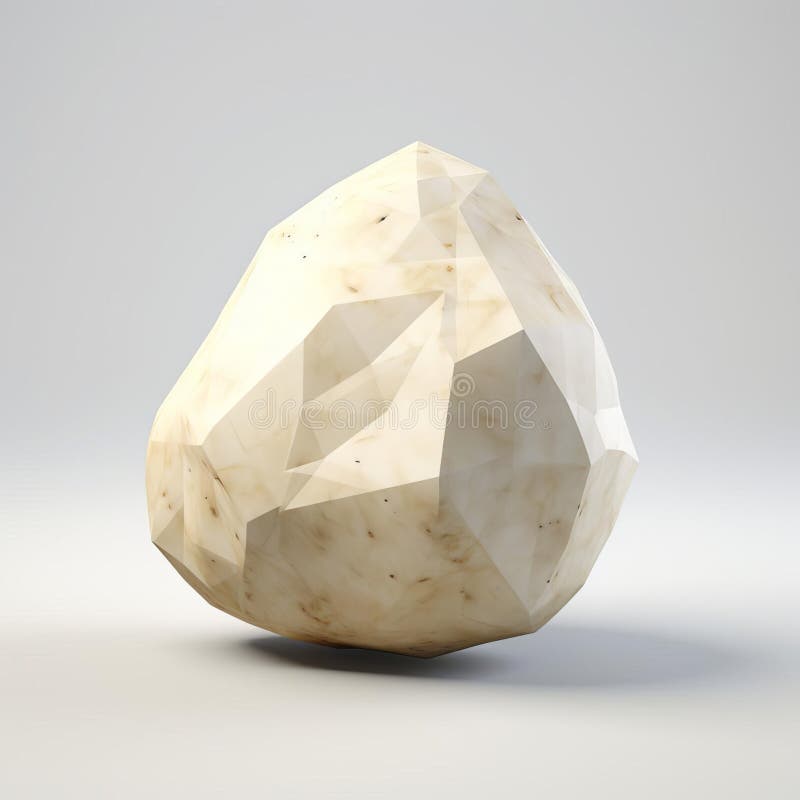 Low Poly White Potato on White Background Design Stock Illustration ...