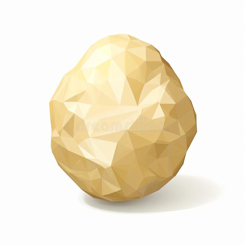Low Poly White Potato on White Background Design Stock Illustration ...