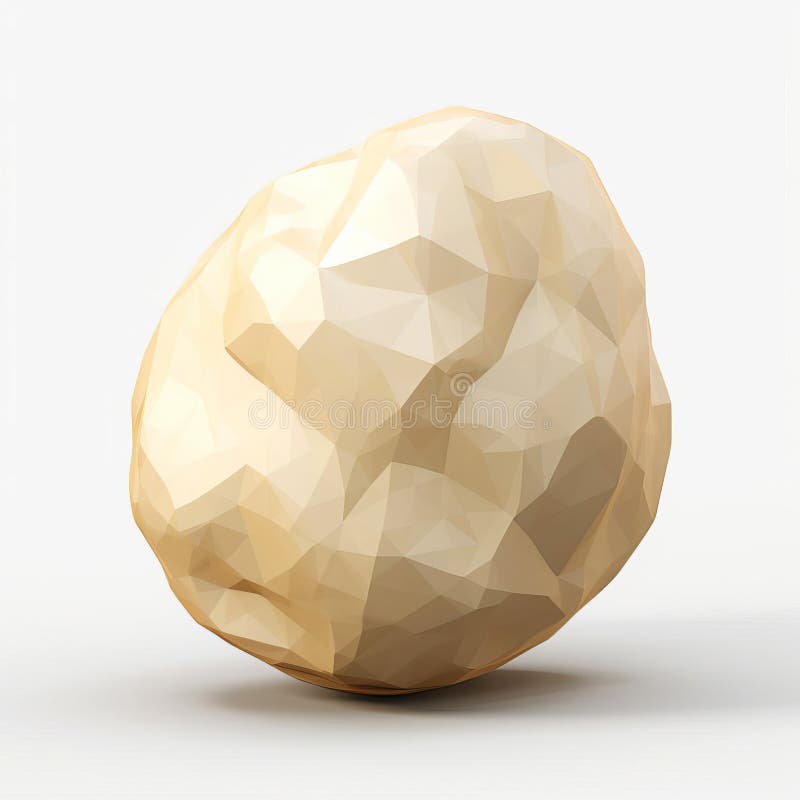 Low Poly White Potato on White Background Design Stock Illustration ...