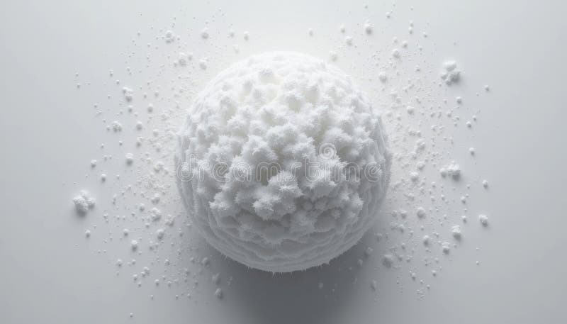 White Powder Ball on White Surface with a Clean, Minimalist Aesthetic ...