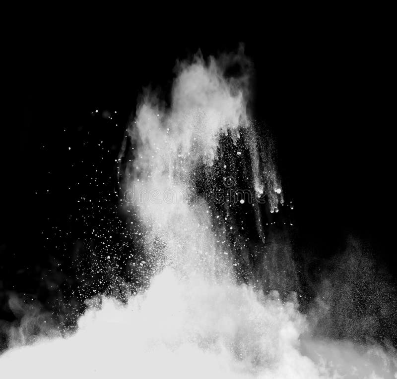 White Powder on Black Background Stock Photo - Image of motion ...