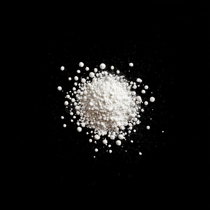 White Powder on Black Background: Texture, Granules, Contrast, and ...