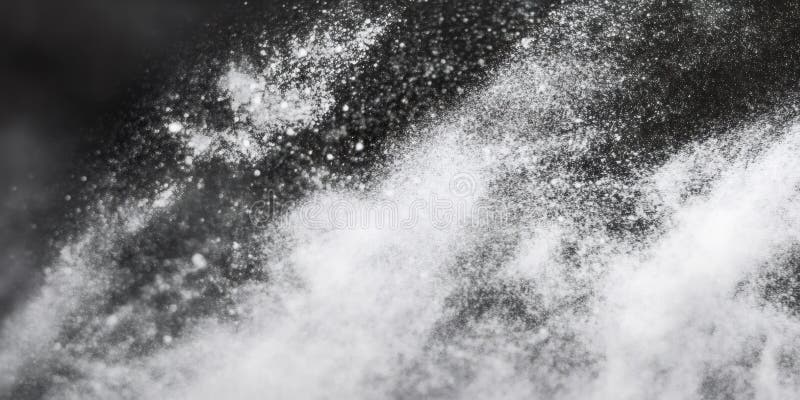 White Powder Bursting, Generating Dynamic Abstract Forms Against Dark ...