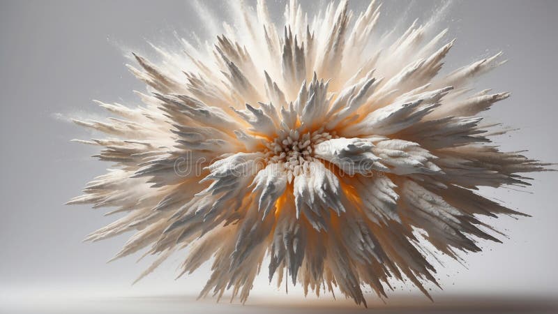 White Powder Center Radial Explosion Isolated in White Ai Generated Stock Illustration ...
