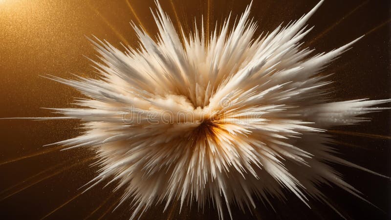 White Powder Center Radial Explosion Isolated in Gold Ai Generated ...