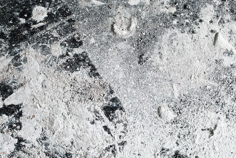 White Powder, Chalk, Plaster, Plaster are Scattered on a Black Surface ...