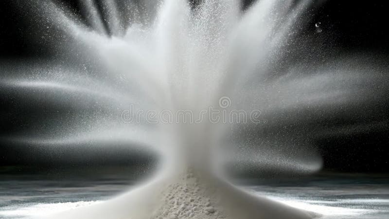 White Powder Exploding and Falling on Black Background Stock Footage ...