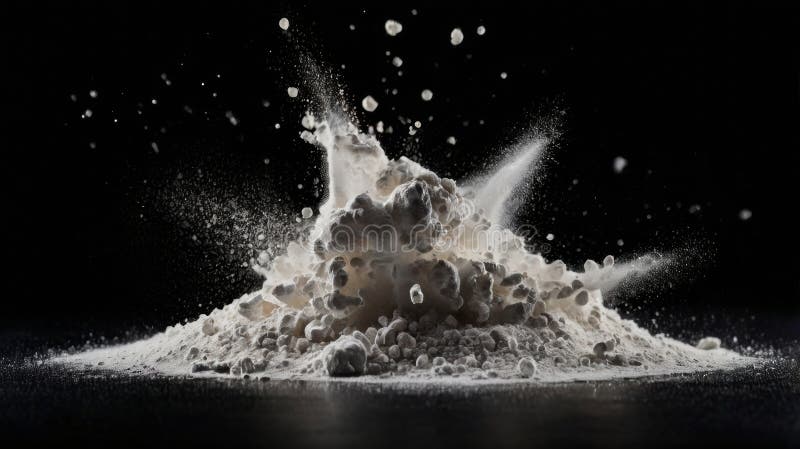 White Powder Exploding on Black Background Stock Photo - Image of ...