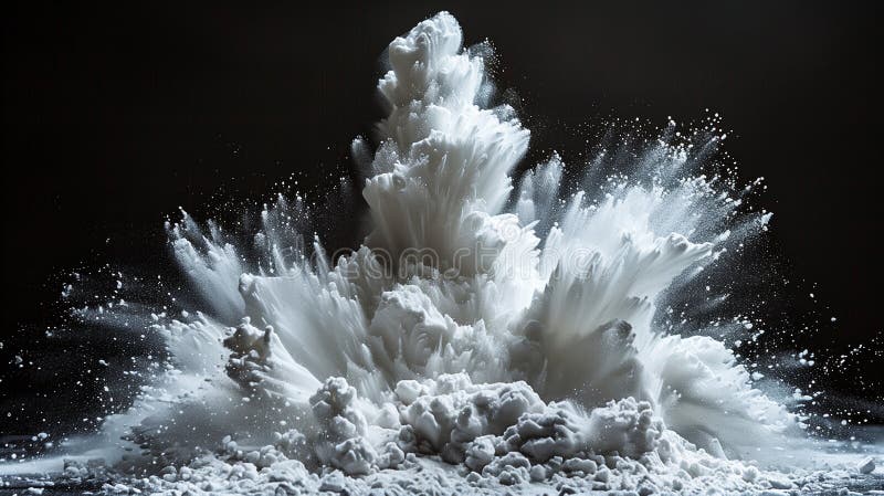 White Powder Explosion Against Black Background Stock Image - Image of ...