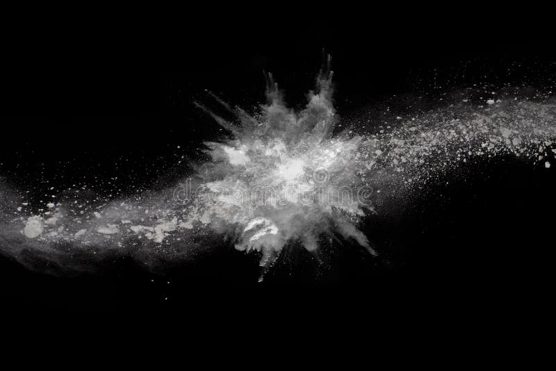 White Powder Explosion on Black Background. Stock Photo - Image of ...
