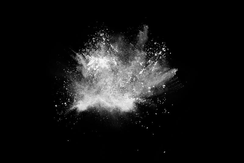 White Powder Explosion on Black Background. Stock Photo - Image of ...