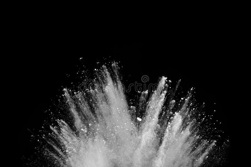 White Powder Explosion on Black Background. Stock Photo - Image of ...