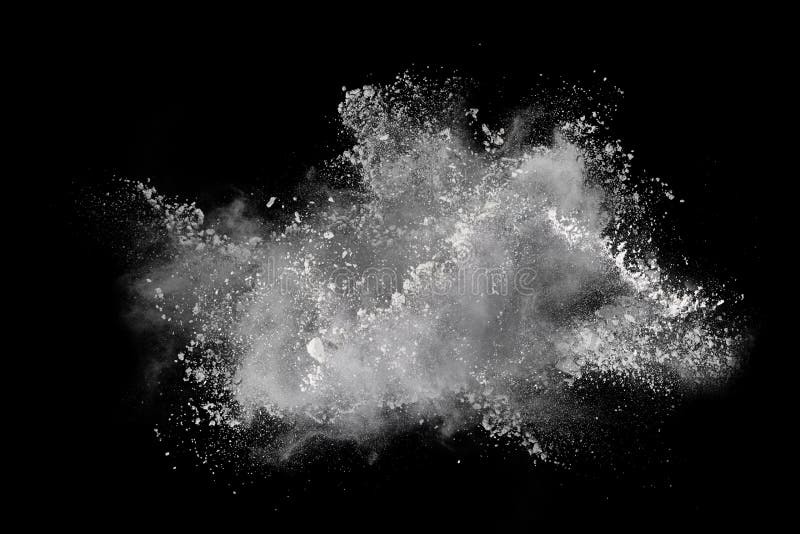 White Powder Explosion on Black Background. Stock Image - Image of ...